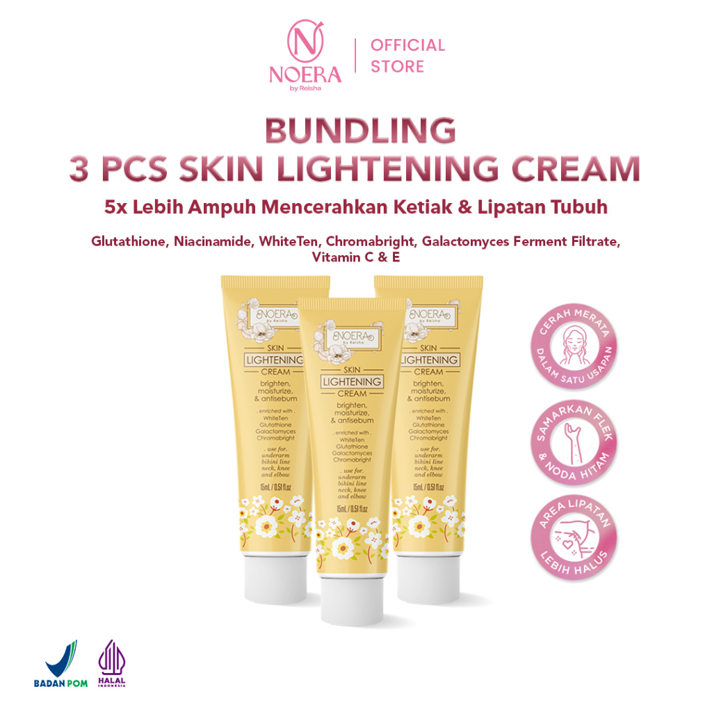 Jual Noera Bundling 3 Pcs Skin Lightening Cream 15ml | Cream Pemutih ...