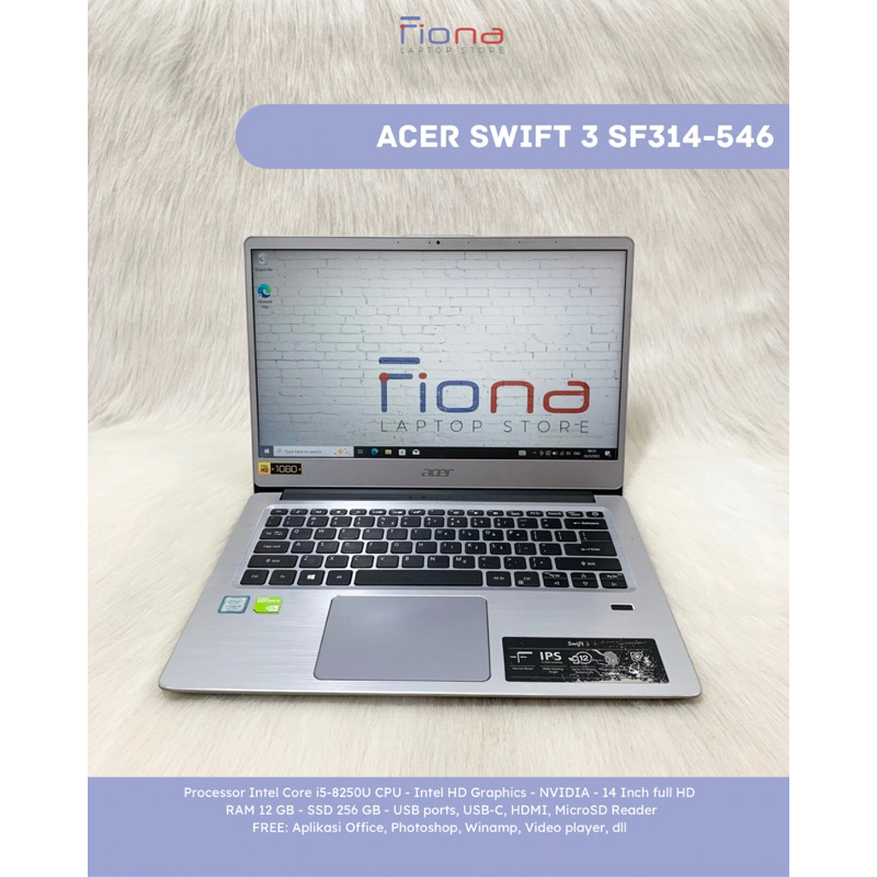 Jual Laptop Acer Swift 3 SF314-546 Intel Core i5 Gen 8th Ram 12Gb Ssd 256Gb NVIDIA | Shopee ...