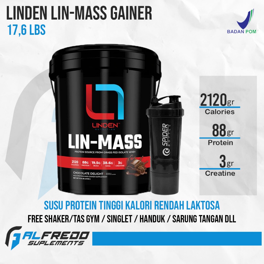 Jual LINDEN Nutrition LinMass Gainer 17,6 Lbs 100% Isolate Zero Lactose ...