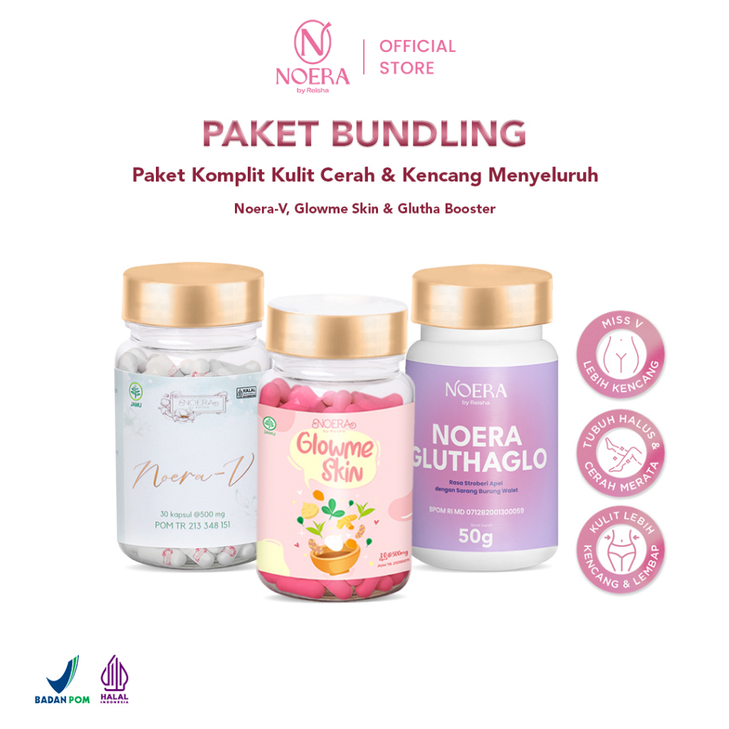 Jual Noera Paket Noera-V, Glow Me Skin & Glutha Booster | Improved ...