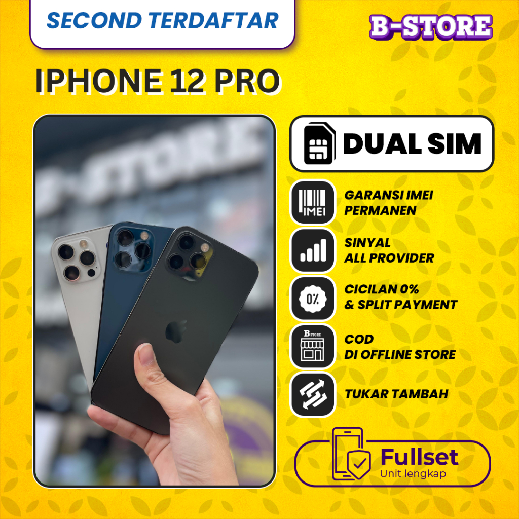 Jual IP 12 PRO 128GB Dual SIM - Fullset Bergaransi - SECOND TERDAFTAR ...