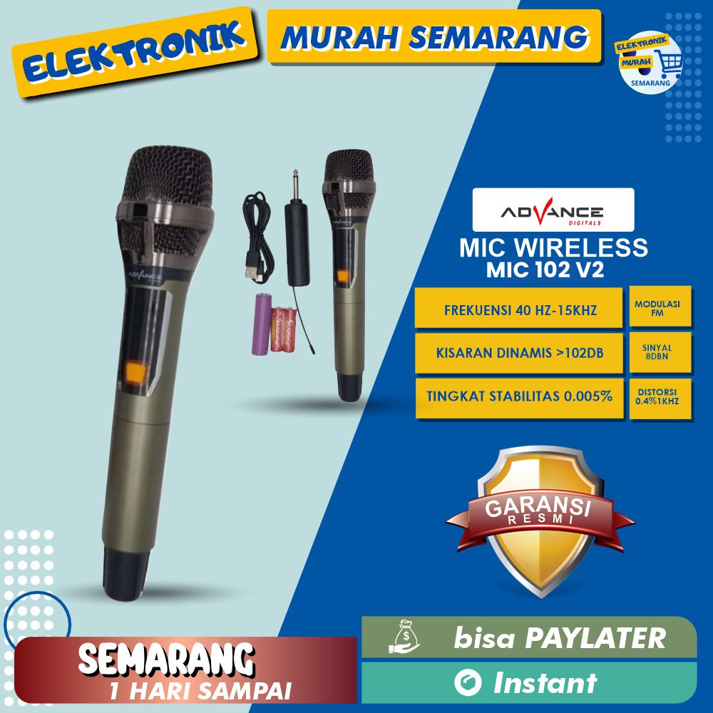 Jual Advance MIC-102 V.2 Mic Profesional Wireless Microphone Garansi ...