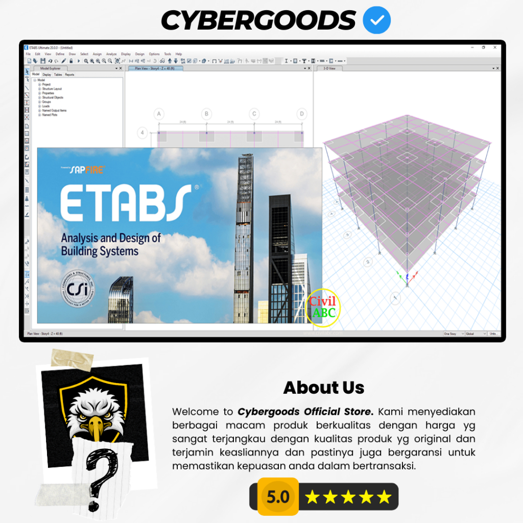 Jual Software CSI Etabs Ultimate 22 20 18 Pro Full Version CSI Aplikasi ...