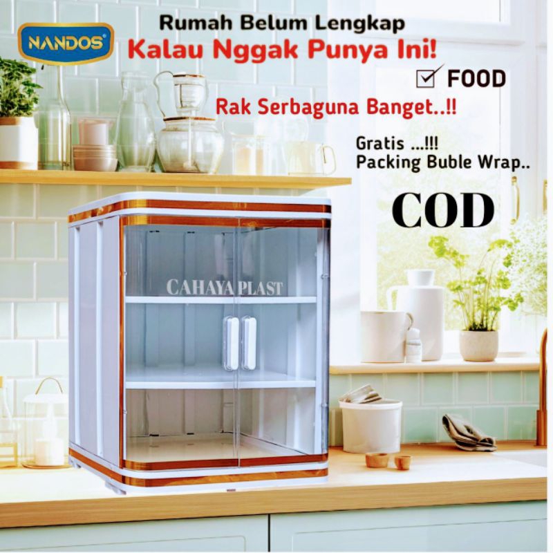 Jual Rak Tempat Penyimpanan Makanan Susun 3 Serbaguna Putih Bening FOOD ...