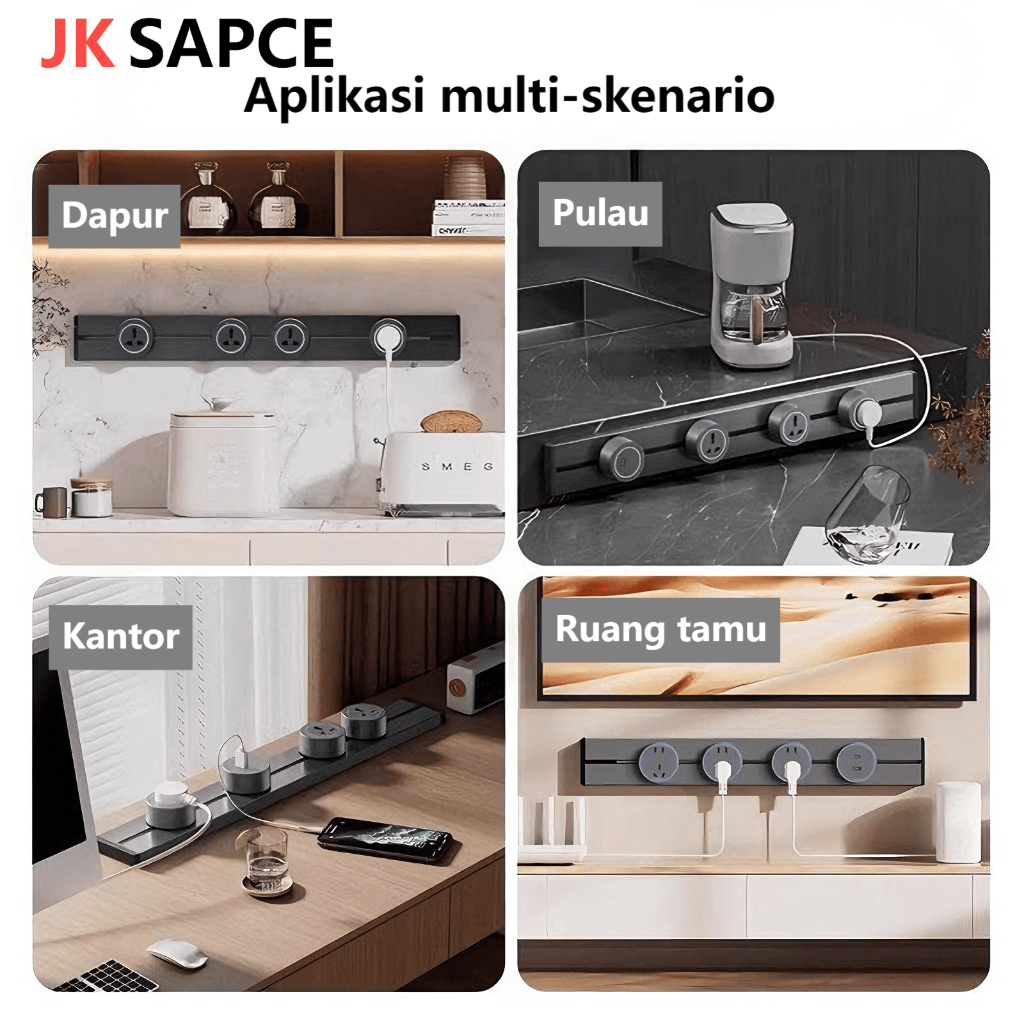Jual JK SPACE Stop Kontak Track Socket 30-60cm Kepala Adaptor Soket ...