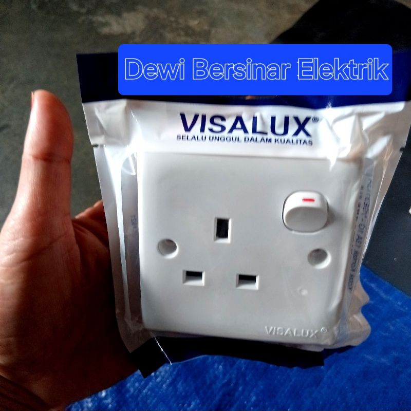 Jual Visalux Stop Kontak AC 1G Tanam Terminal Kuningan SNI - Socket AC ...