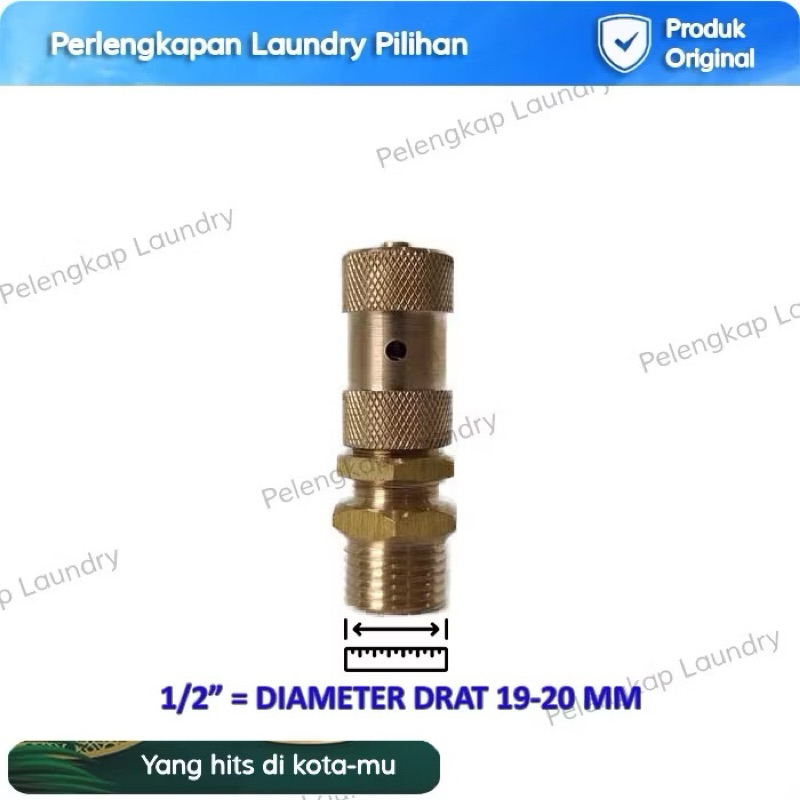 Jual Safety Valve Boiler Laundry 1/2" Safety Valve Setrika Uap 1/2 Inch ...
