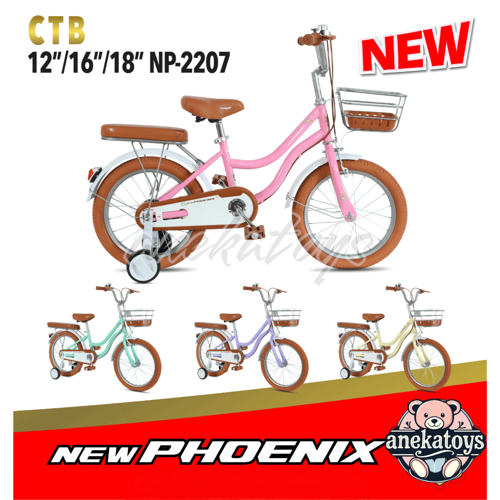 Jual Sepeda Mini Anak Perempuan Phoenix NP2207 Ban Coklat 12/16/18X2.125 Inch CTB 2-8 Tahun ...