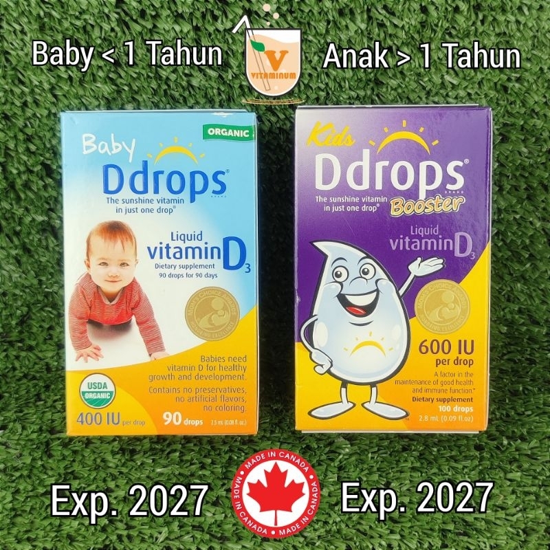 Jual Ddrops Baby / Kids Booster Liquid Vitamin D3 400 iu / 600 iu. Imun dan Tulang. | Shopee ...