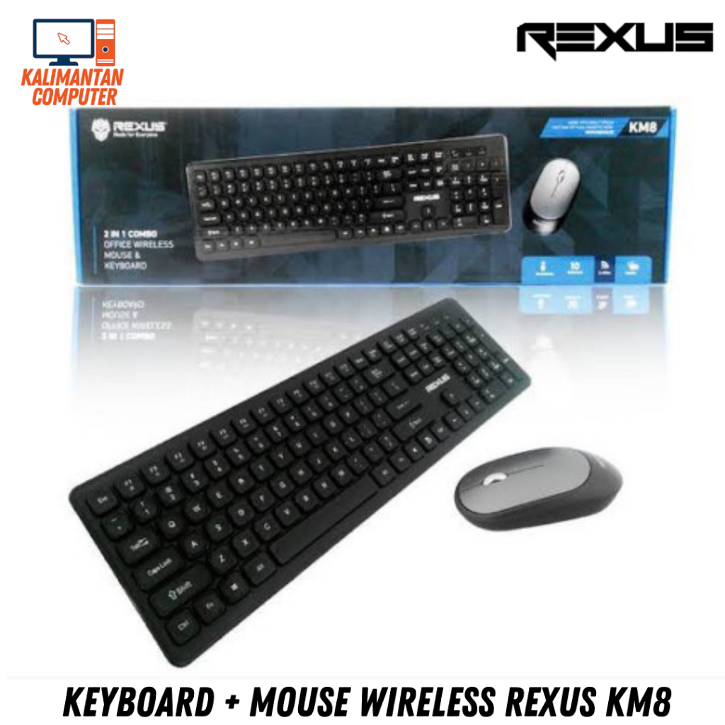 Jual REXUS KM8 KEYBOARD MOUSE SETT WIRELESS | Shopee Indonesia