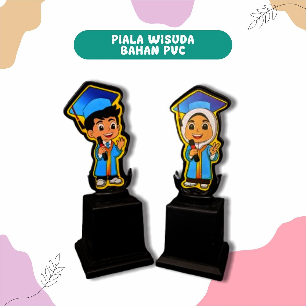 Jual Mdklaser Piala Wisuda Anak TK PAUD Plastik PVC Baju Biru Ready ...