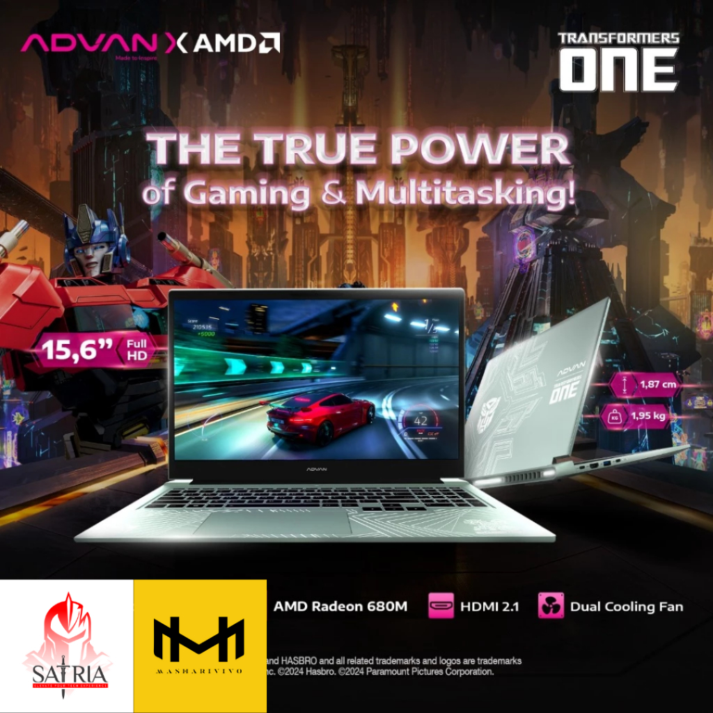 Jual Advan Laptop Gaming Pixwar X Transformers AMD Ryzen 7 6800H 16GB ...