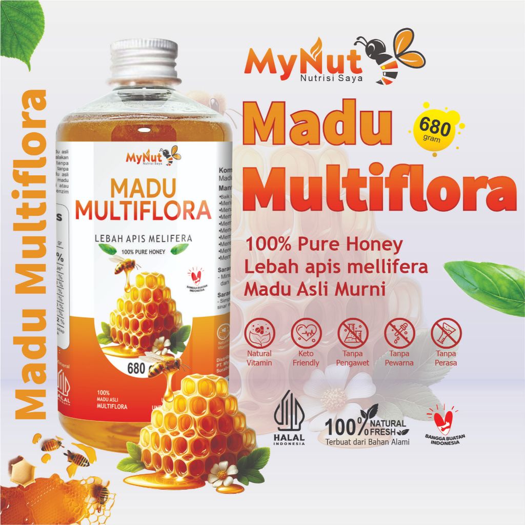 Jual MYNUT MADU MURNI 680 GRA,M MADU LEBAH APIS MELIFERA 100% ORIGINAL | Shopee Indonesia