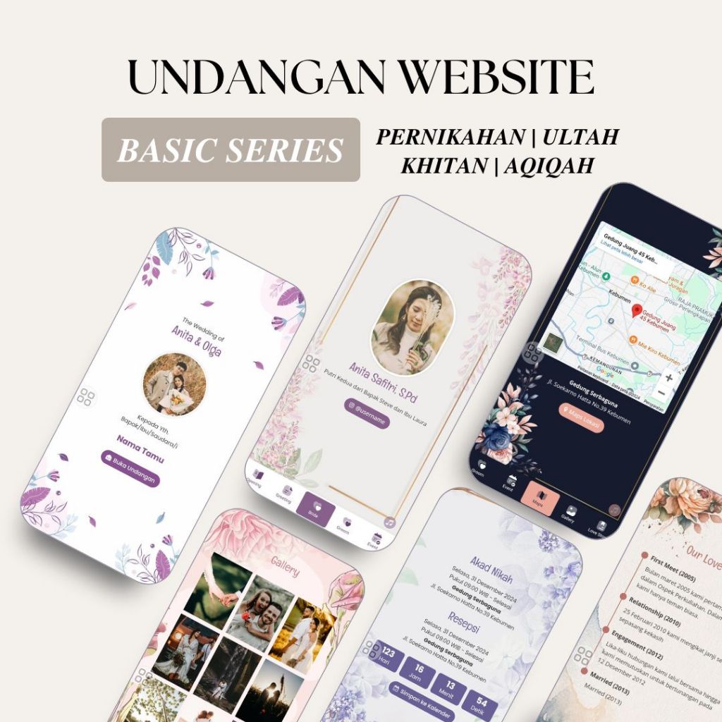 Jual Tema Basic - Undangan Digital Website Pernikahan Khitan Aqiqah ...