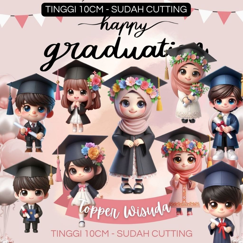 Jual TOPPER WISUDA 10CM UNTUK BUKET WISUDA / PERLENGKAPAN BUKET ...
