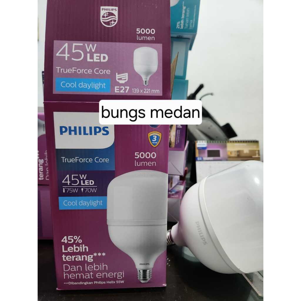 Jual Lampu LED Philips 45W 45WATT 45 WATT PUTIH TFORCE BULB TRUEFORCE | Shopee Indonesia