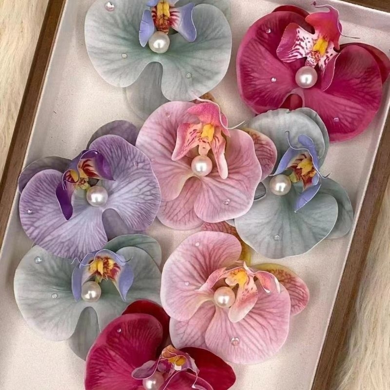 Jual Jepit Rambut Bunga Anggrek Orchid Hair Clip Aksesoris Hijab Anak ...