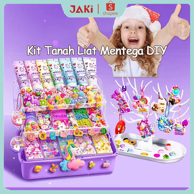 Jual JAKI Set DIY Gantungan Kunci DIY Deco Lem Krim Stiker Keychain ...