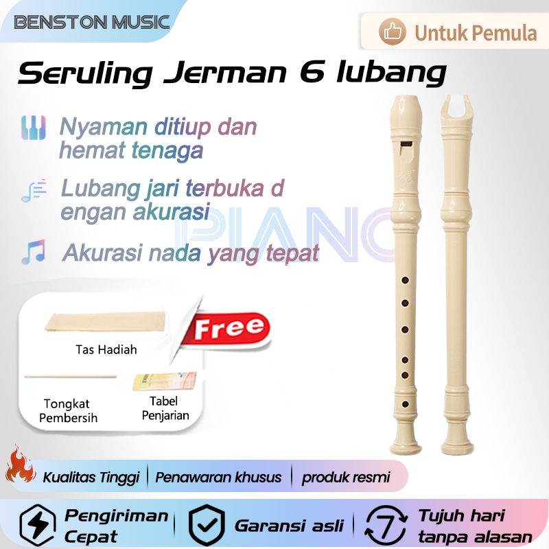 Jual Seruling soprano Jerman 6 lubang untuk pemula, cocok untuk anak ...