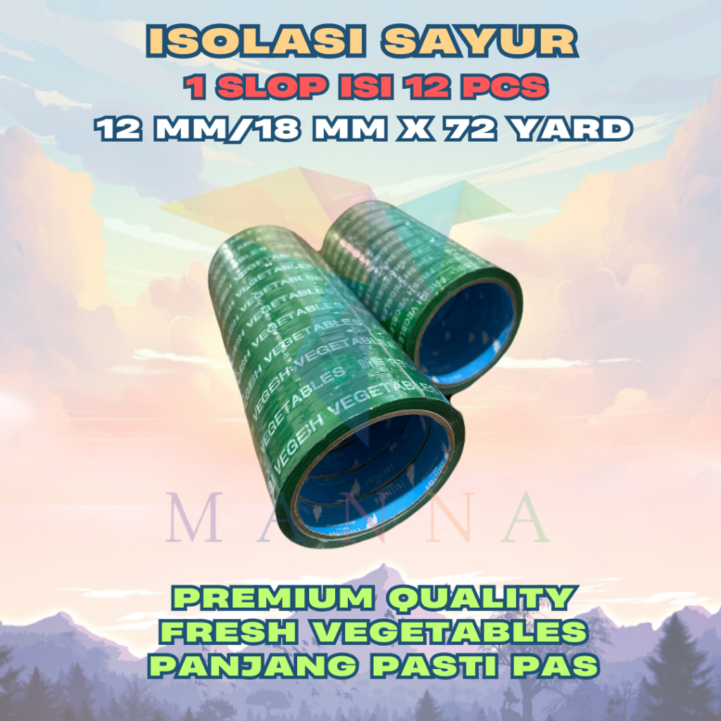 Jual (1 SLOP/12 BIJI) Excelindo Isolasi Sayur Fresh Vegetables 1/2 inch ...