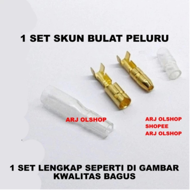 Jual 1 SET SOKET SKUN PELURU MOTOR BULAT MALE FEMALE PLUS COVER KARET ...