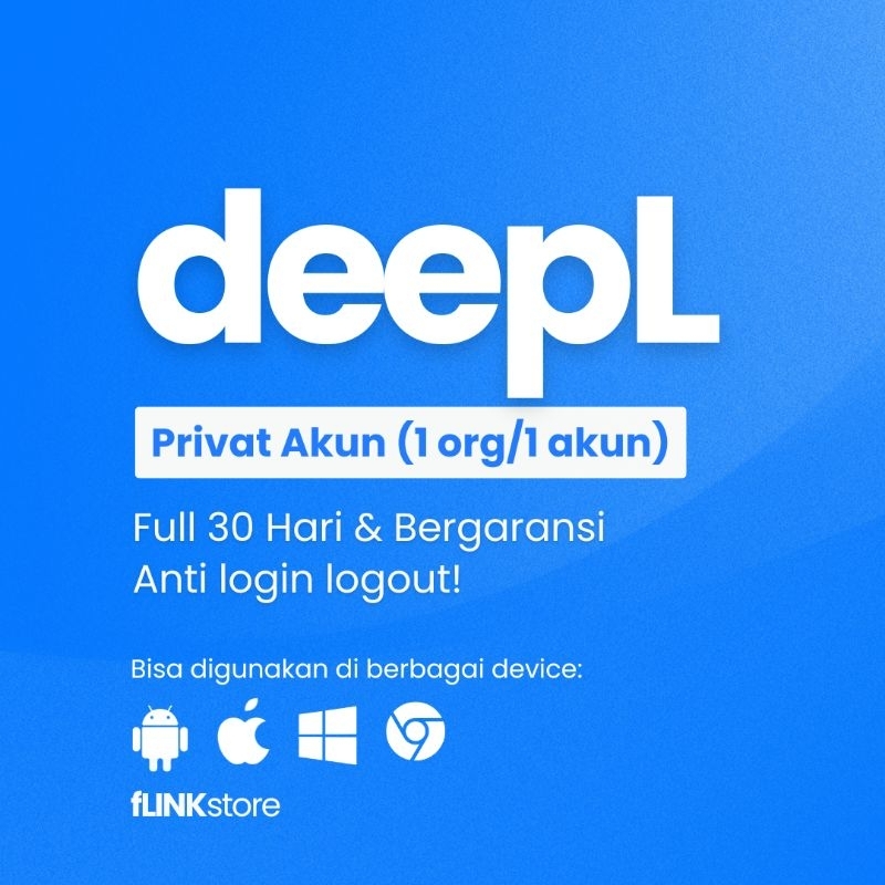 Jual DEEPL WRITE PRO PRIVAT AKUN RESMI 30 HARI | Shopee Indonesia