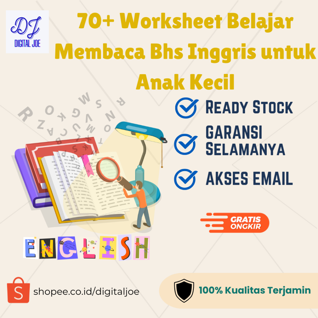 Jual 70+ Worksheet Belajar Membaca Bahasa Inggris untuk Anak - Seru dan ...