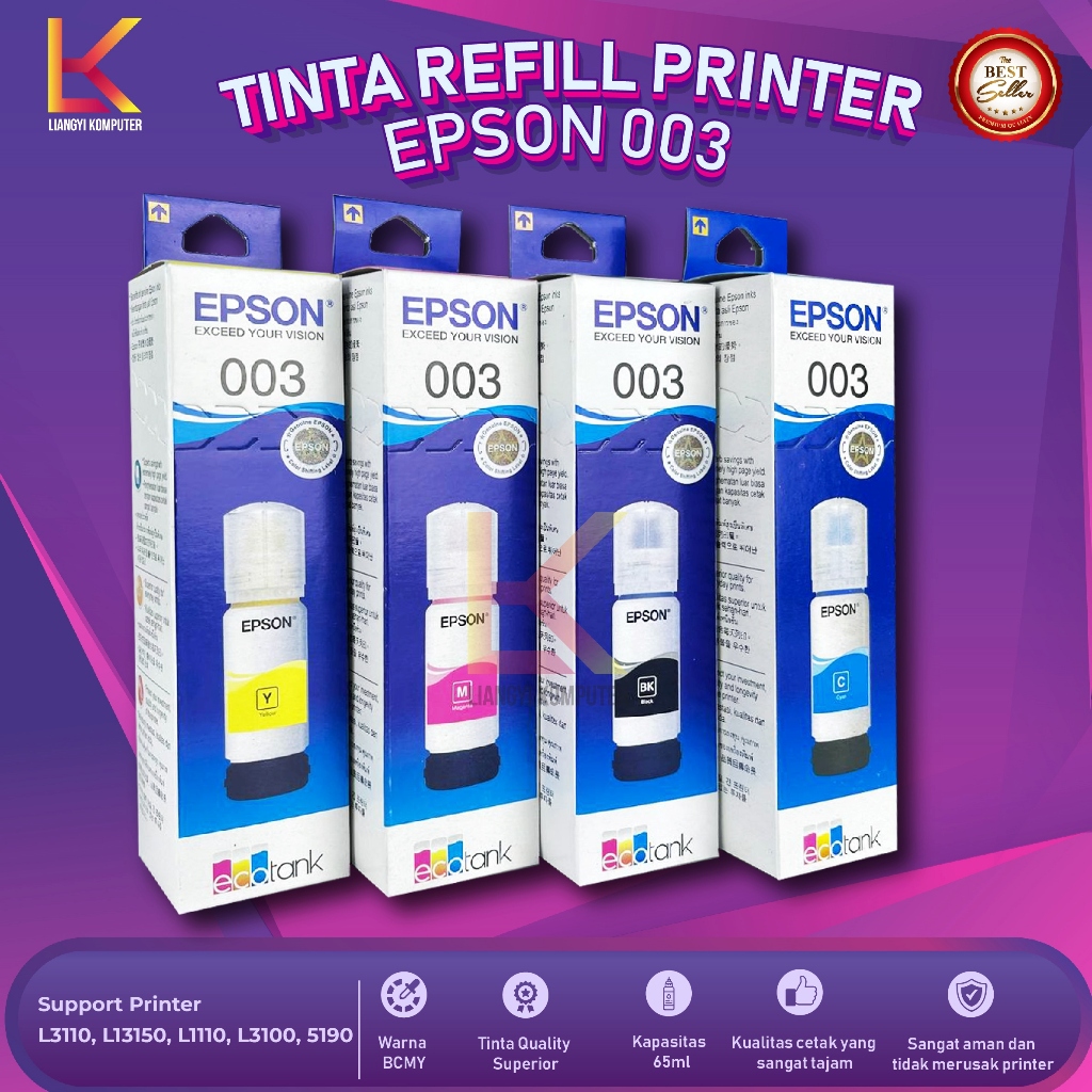 Jual Tinta Epson 003 Refill Printer L3210 L5190 L3150 L3110 L1110 L3100 Compatible | Shopee ...