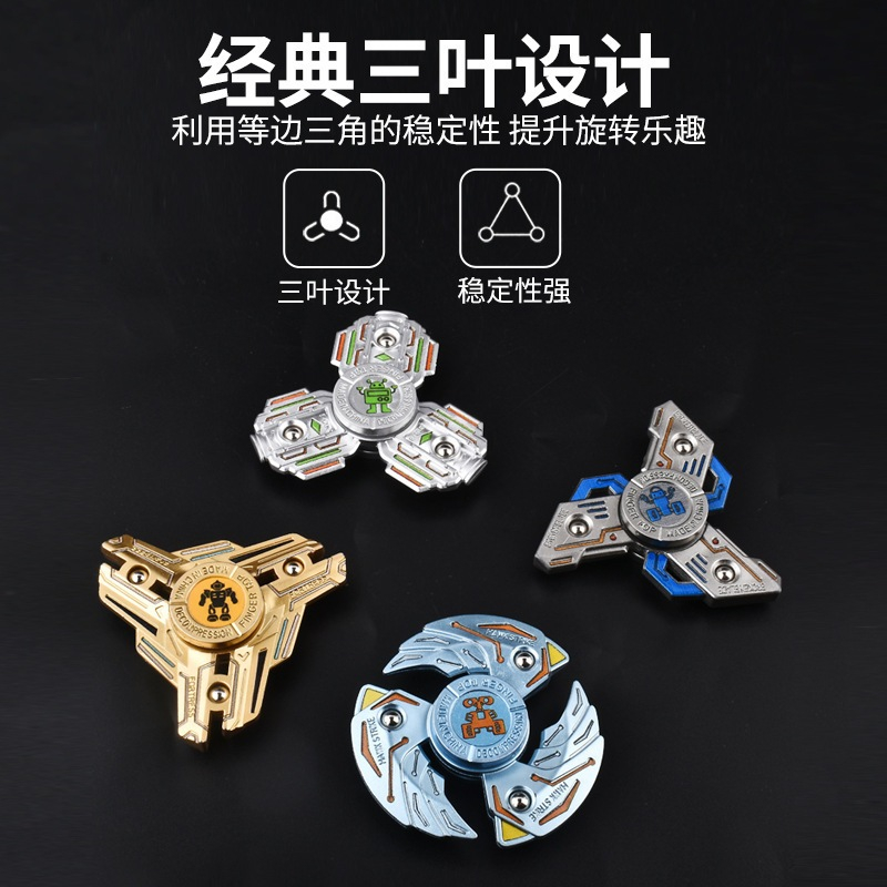Jual Fidget Spinner Bentuk Beyblade Silver Gold Robot Android Blue ...