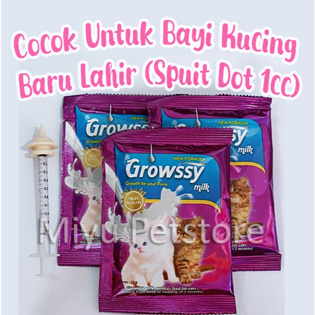 Jual Paketan Dot Bayi Kucing dan Susu Bayi Kucing Spuit Kucing 1cc Dot ...