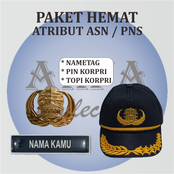 Jual Paket Hemat Nametag ASN/PNS papan nama dada Lencana Korpri ...