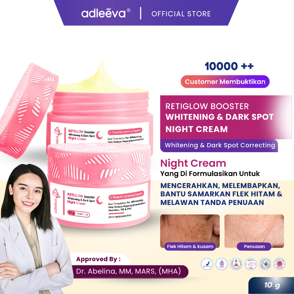 Jual ADLEEVA Night Cream Retiglow Booster Whitening & Dark Spot | Shopee Indonesia