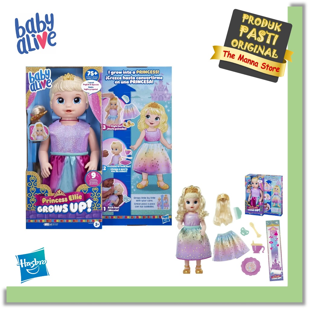 Jual Hasbro Baby Alive Princess Ellie Grows Up 18-Inch Growing Talking ...