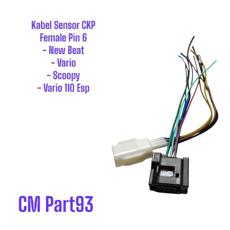 Jual Kabel soket sensor CKP male female pin 6 FI Honda new beat Vario ...