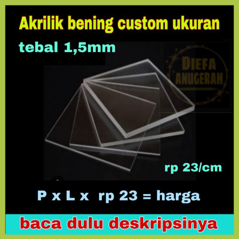 Jual Akrilik 1,5mm bening rp23/Acrylic bening custom ukuran Akrilik lembaran custom AKRILIK ...