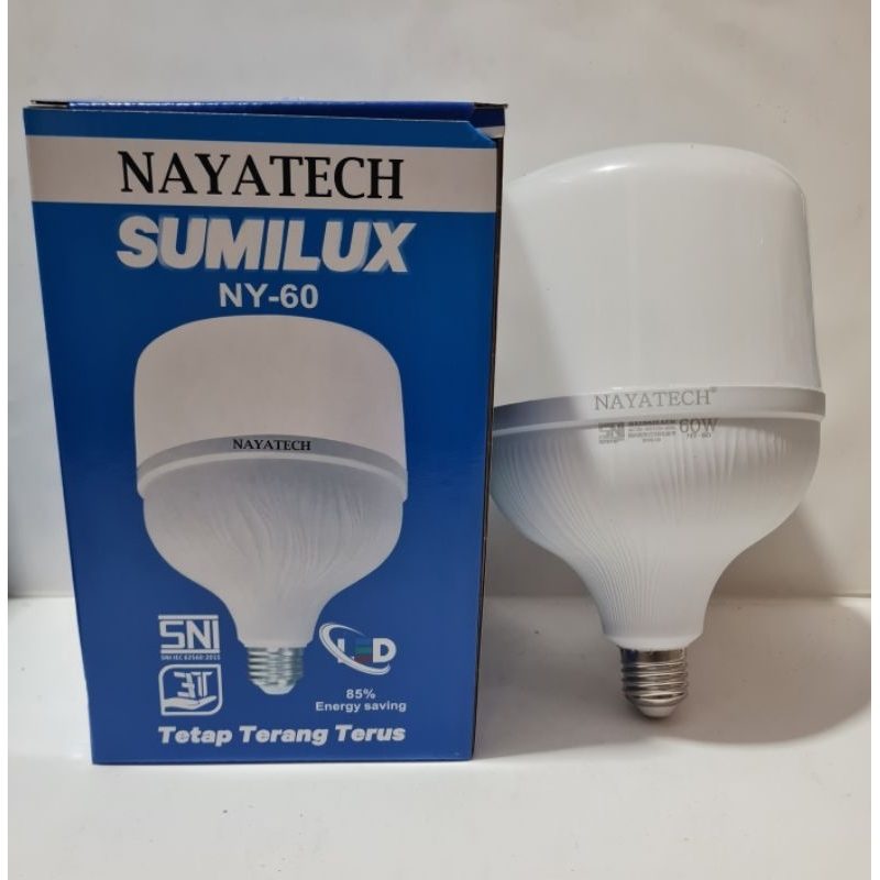 Jual Lampu Led NAYATECH SUMILUX 60 Watt Garansi 1 Tahun Cahaya Putih 6500K Cahaya Super Terang ...