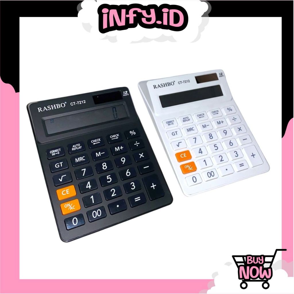 Jual INFY - Kalkulator 2 Layar CT-7212 12 Digit - Calculator Check Dual ...