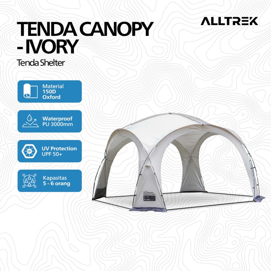 Jual ALLTREK Tenda Canopy IVORY Pop Up Octagonal Shelter Tent Outdoor ...