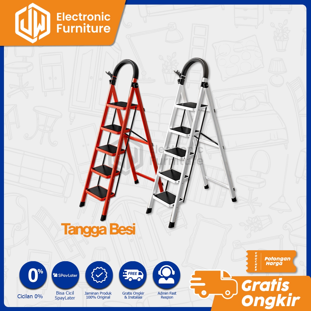 Jual JW - Tangga Besi 4 step / 5 step / Tangga Lipat Minimalis / Tangga ...