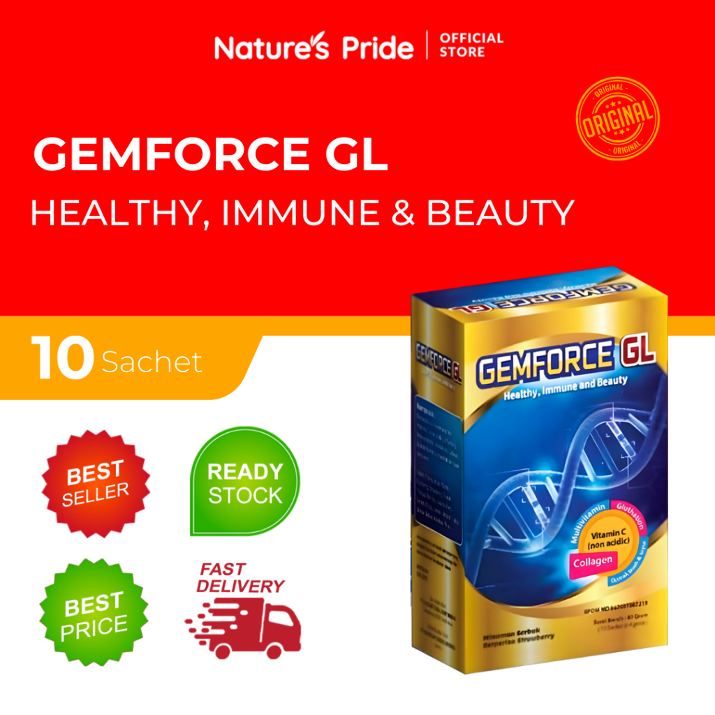 Jual GEMFORCE GL MULTIVITAMIN COLLAGEN EKSTRAK BUAH & SAYUR 1 BOX ISI 10 SACHET | Shopee Indonesia