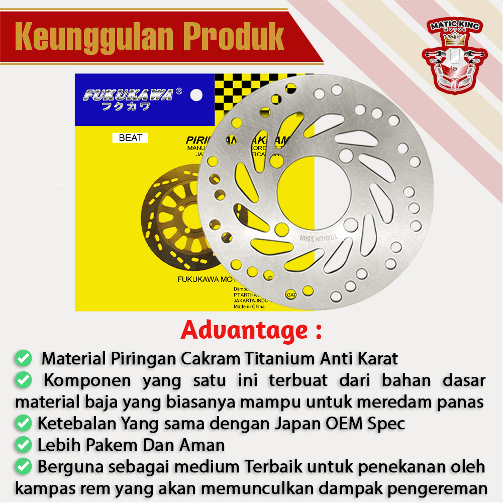 Jual Fukukawa SET Piringan cakram disc brake Depan Belakang Yamaha Nmax ...
