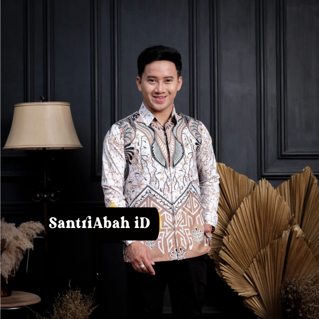 Jual Batik Pria Lengan Panjang Seragam Couple Anak dan kemeja Dewasa SANTRIABAH Premium motif ...