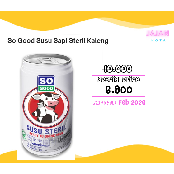 Jual So Good Susu Sapi Steril Kaleng | Shopee Indonesia
