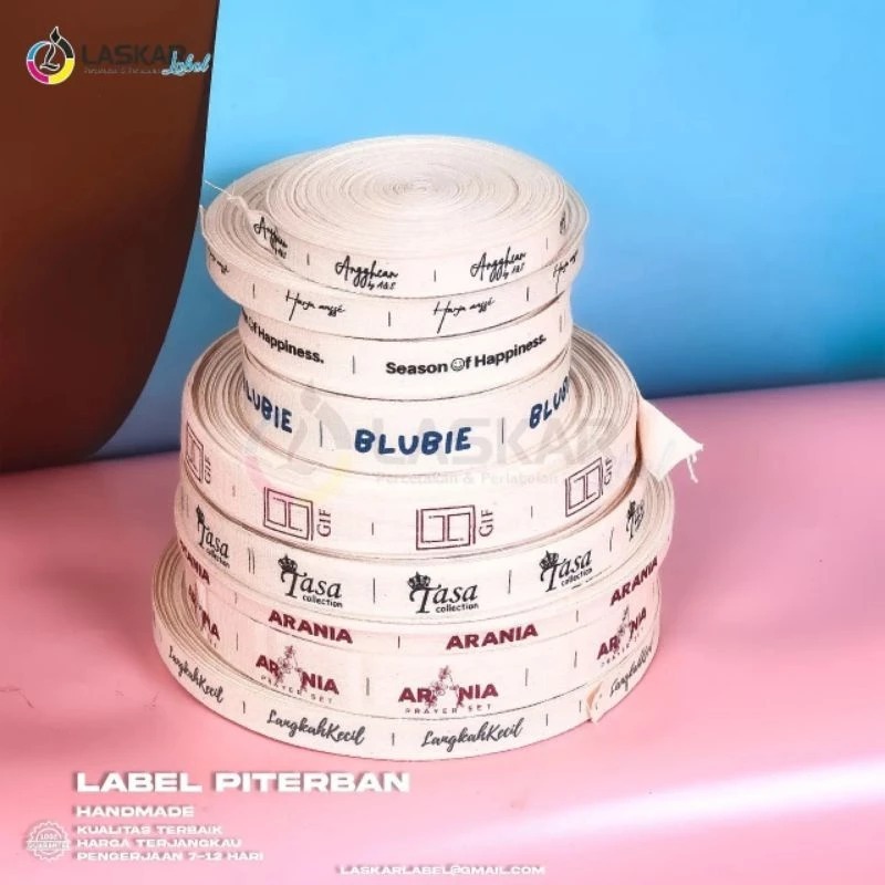 Jual (15 meter) label nama ,piterban/label piterban/label merek /label ...