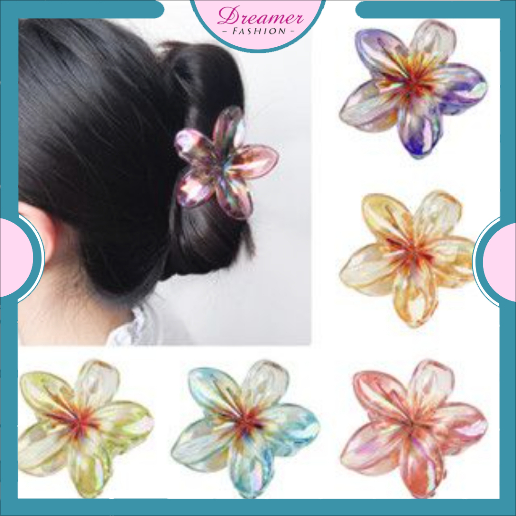 Jual DF JR633 Jepit Rambut Motif Bunga Kamboja Bahan Akrilik Korean Style Aesthetic Jedai ...