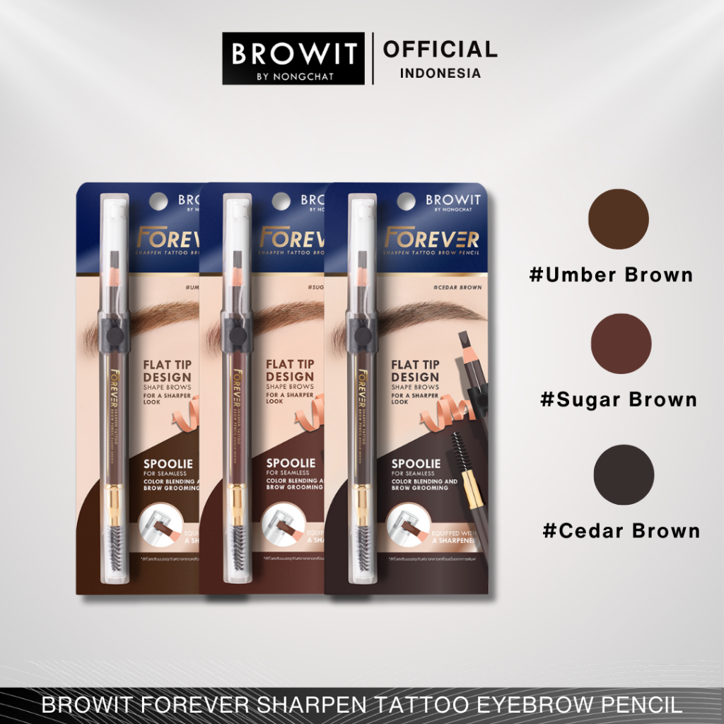 Jual BROWIT BY NONGCHAT Forever Sharpen Tattoo Eyebrow Pencil / Pensil ...