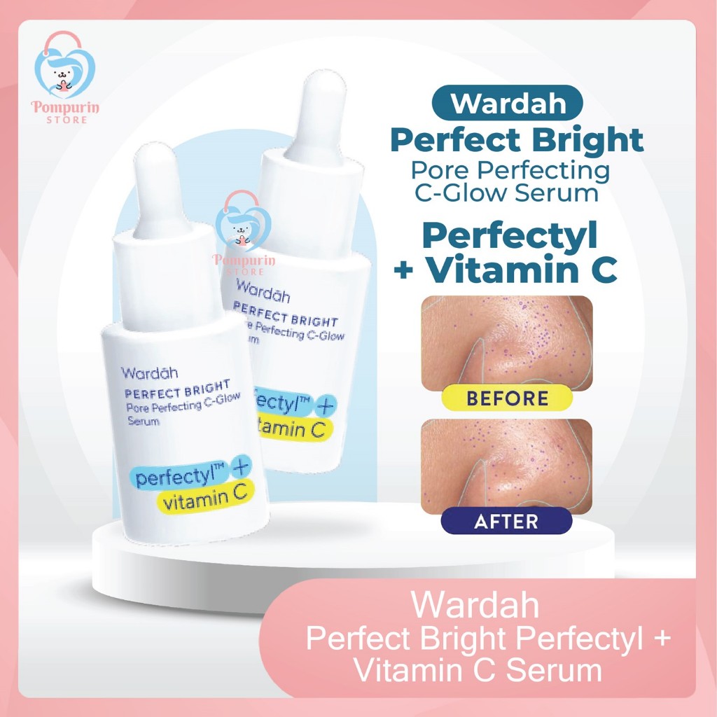 Jual Wardah Perfect Bright Perfectyl + Vitamin C Pore Perfecting C-Glow Serum 15ml - Serum Wajah ...