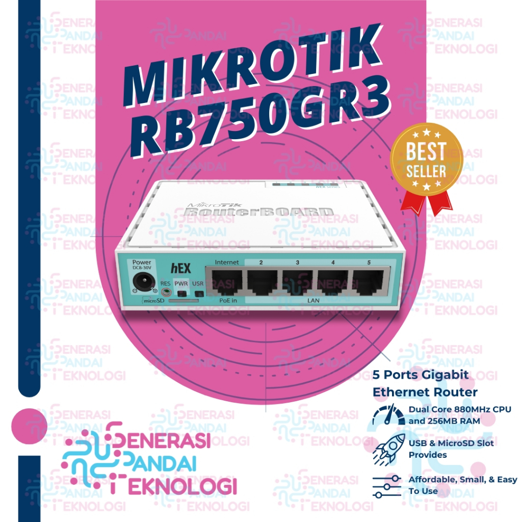 Jual MIKROTIK RB750GR3 (HEX) 5 Ports Gigabit Ethernet Router | Shopee ...