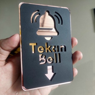 Jual Signs Tulisan Tekan bell, Tanda Tekan Bell Akrilik Mirror Dua ...
