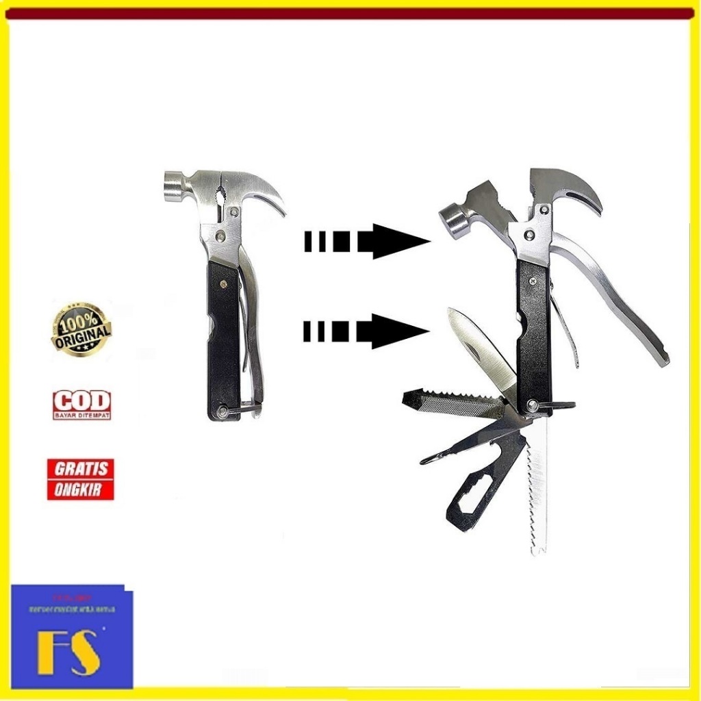Jual Palu Multifungsi Tang Obeng Portable EDC Multitools 18 In 1 ...